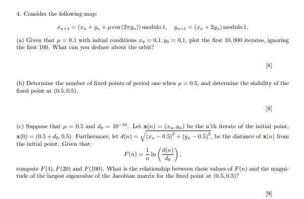 4. Consider the following map: | Chegg.com
