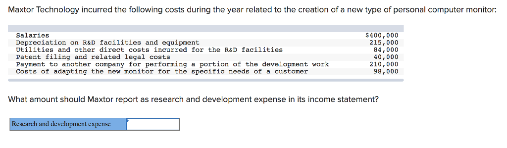 Solved Maxtor Technology incurred the following costs during | Chegg.com
