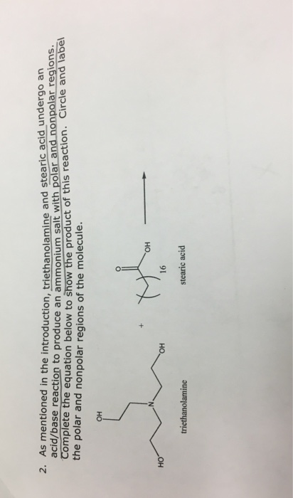 Structure Of Stearic Acid And Triethanolamine