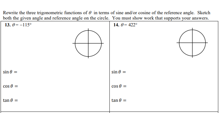 Solved Rewrite the three trigonometric functions of theta in | Chegg.com