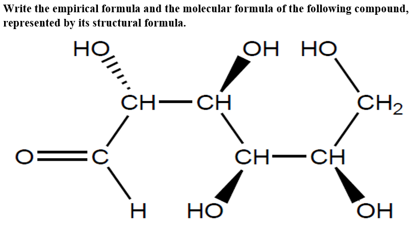Solved Write the empirical formula and the molecular formula | Chegg.com