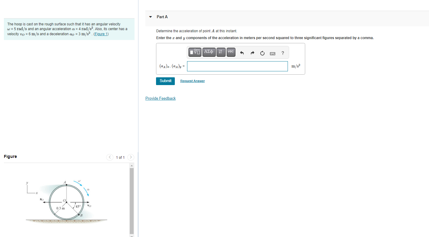 Solved The hoop is cast on the rough surface such that it | Chegg.com