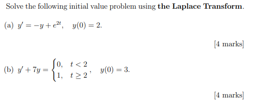 Solved Solve the following initial value problem using the | Chegg.com