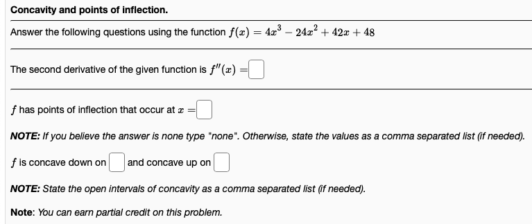 Solved Concavity and points of inflection. Answer the | Chegg.com