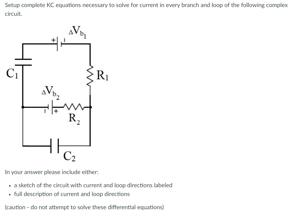 Solved Setup complete KC equations necessary to solve for | Chegg.com