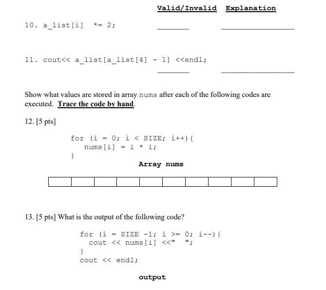 Solved 3. Arrays - (75 points) Consider the following | Chegg.com