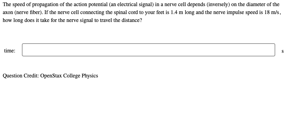 Solved The speed of propagation of the action potential (an | Chegg.com