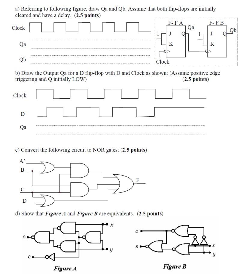 Solved a) Referring to following figure, draw Qa and Qb. | Chegg.com