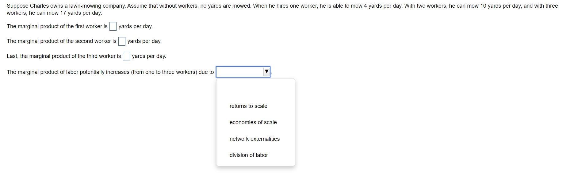 Solved Suppose Charles owns a lawn-mowing company. Assume | Chegg.com