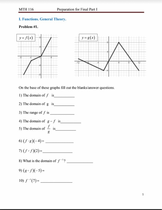 Solved MTH 116 Preparation for Final Part L. Functions. | Chegg.com