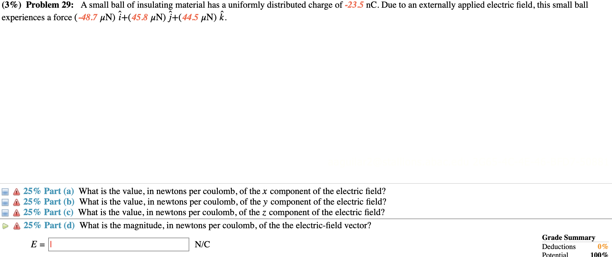 Solved A small ball of insulating material has a uniformly | Chegg.com