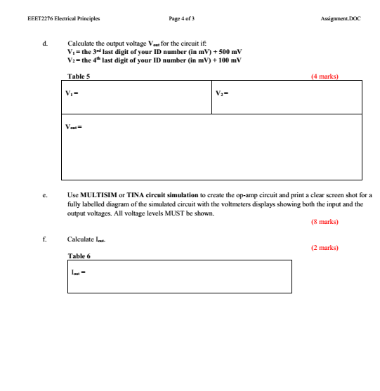 Solved e. Use MULTISIM or TINA circuit simulation to create | Chegg.com