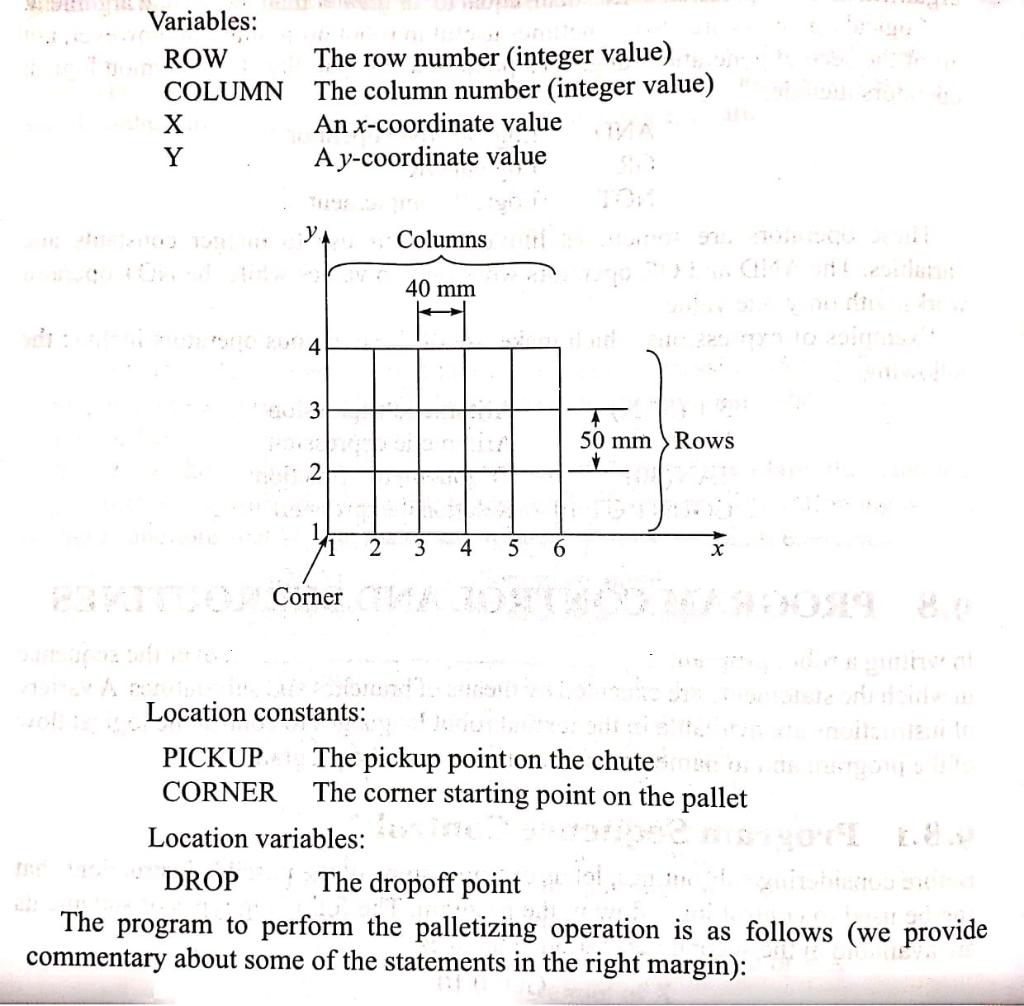 Variables: ROW COLUMN X The row number (integer | Chegg.com