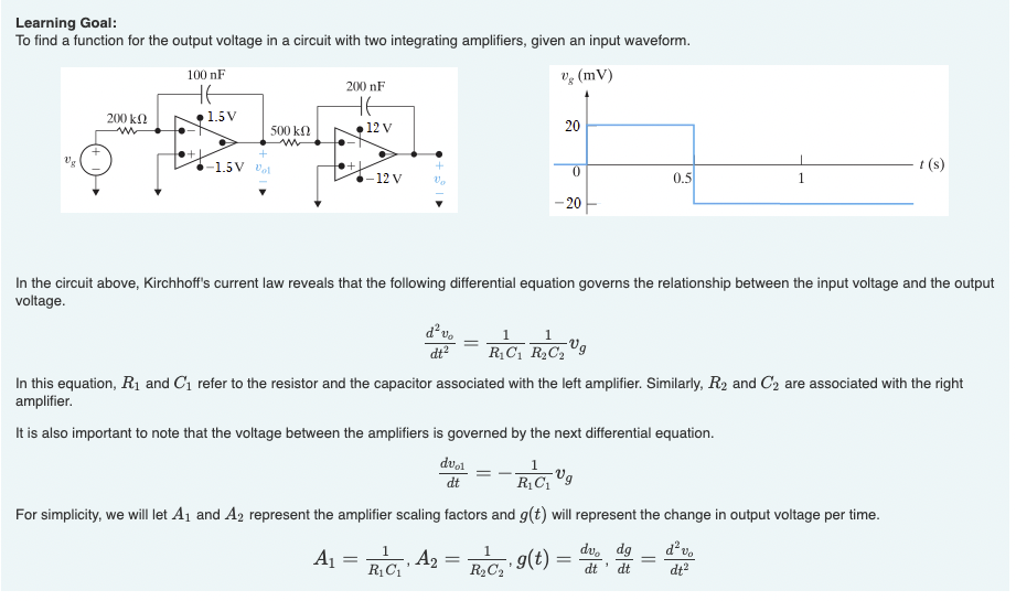 Solved Learning Goal: To find a function for the output | Chegg.com