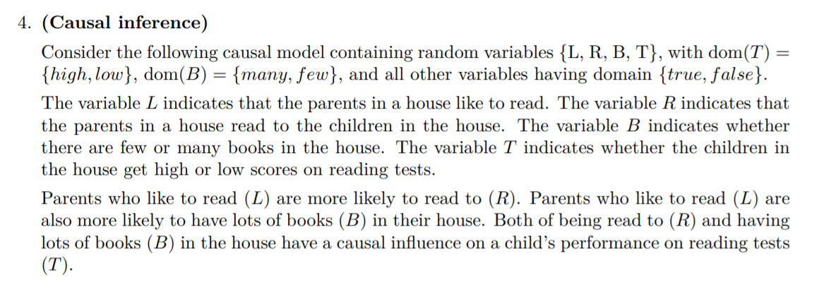 4. (Causal inference) Consider the following causal | Chegg.com