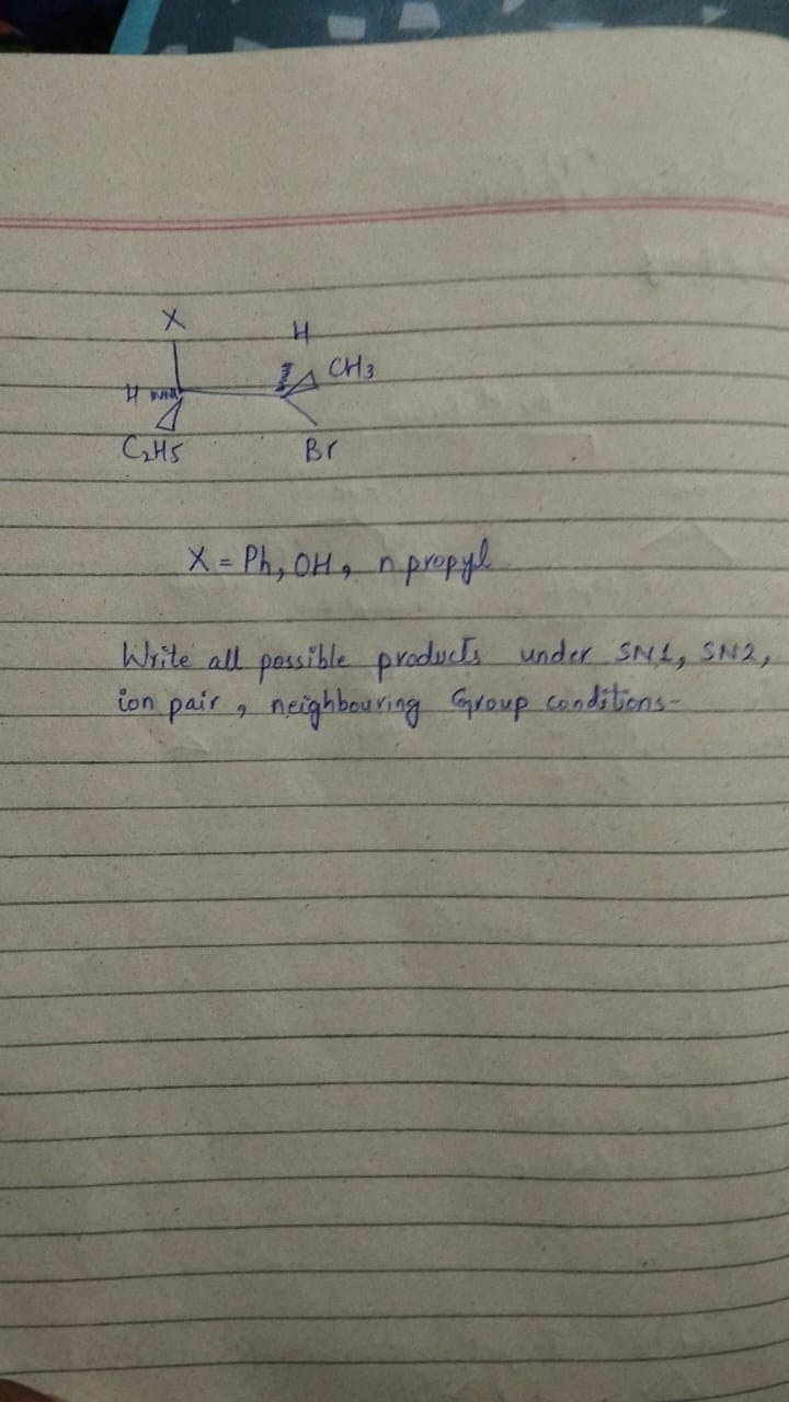 Solved x=Ph,OH, n ﻿propyl Write all possible products under | Chegg.com