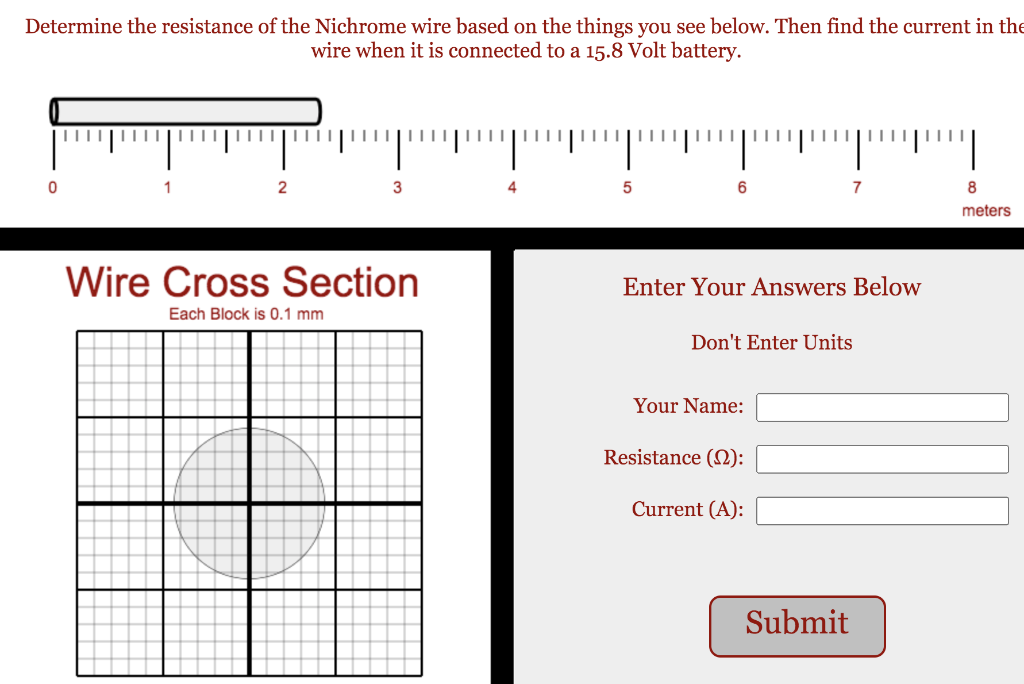 Solved Determine the resistance of the Nichrome wire based | Chegg.com