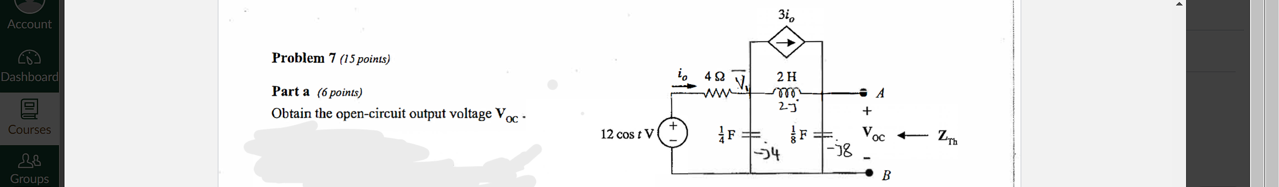Solved b) Obtain the short circuit output current I. c) | Chegg.com