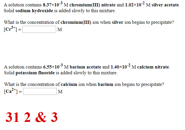 Solved A solution contains 8.37x10M chromium(III) nitrate | Chegg.com