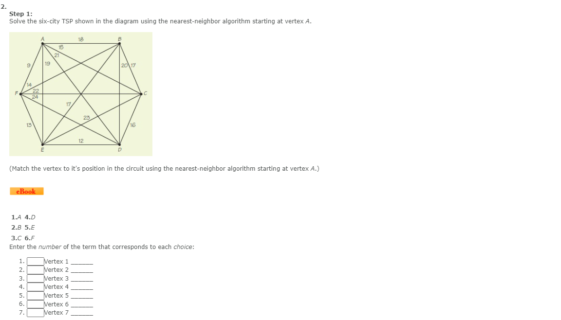 Solved 2 Step 1 Solve The Six City Tsp Shown In The 