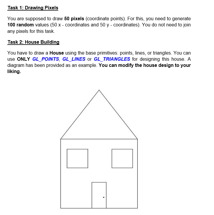 Solved Task 1: Drawing Pixels You are supposed to draw 50 | Chegg.com