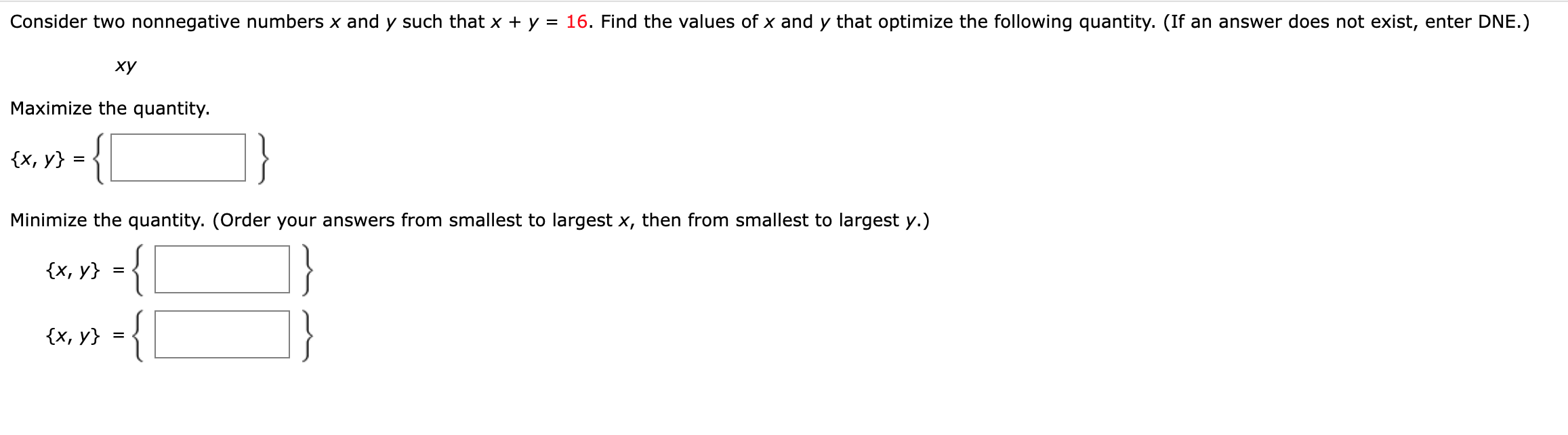 Solved Consider two nonnegative numbers x and y such that x | Chegg.com
