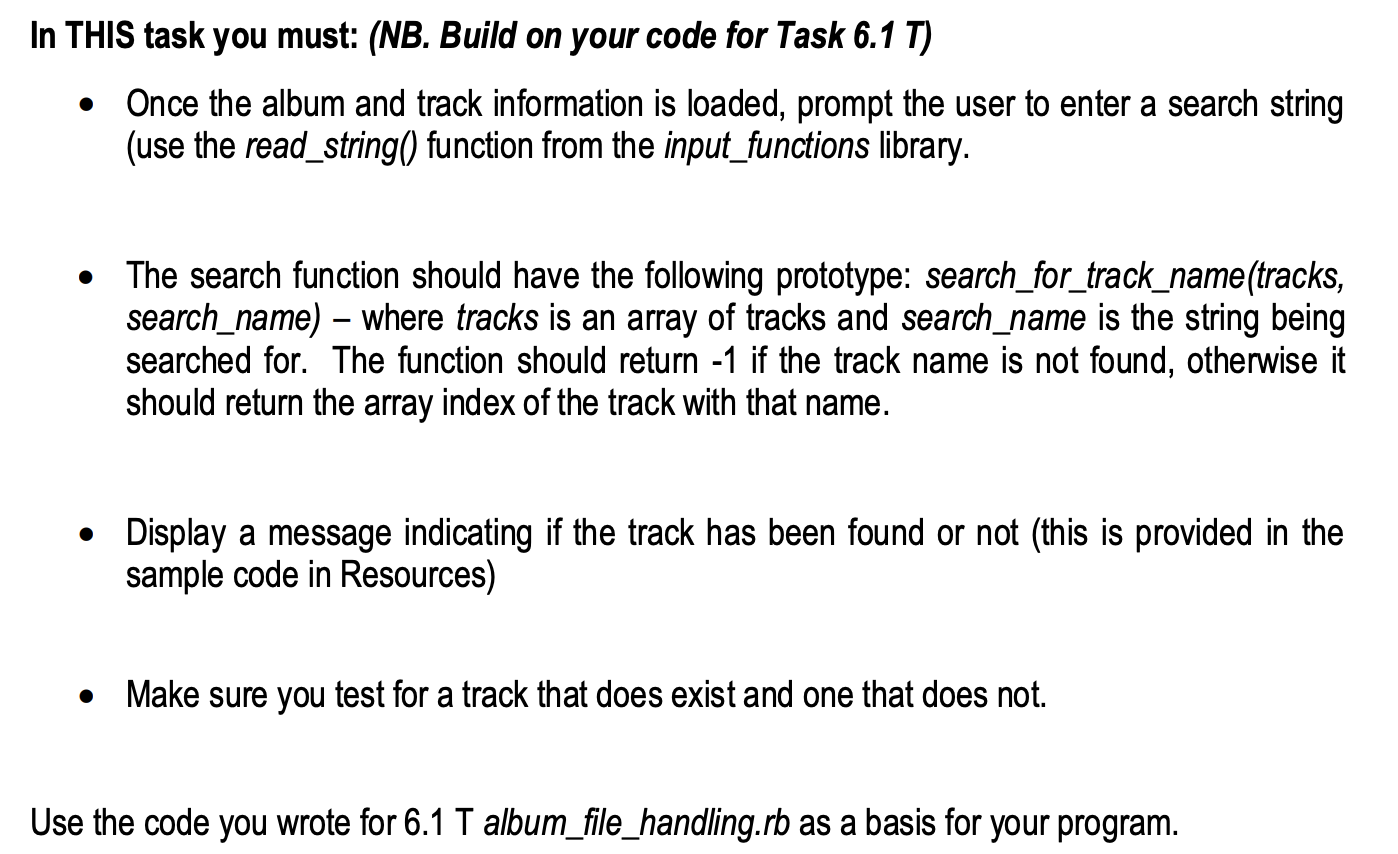 Solved *RUBY** require './input_functions' # Task 6.2 T - | Chegg.com