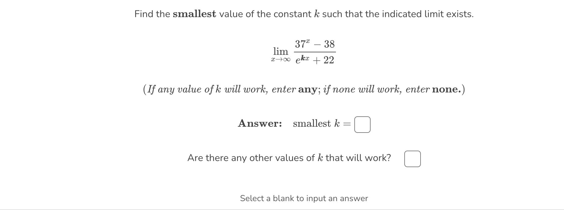 Solved Find The Smallest Value Of The Constant K Such That