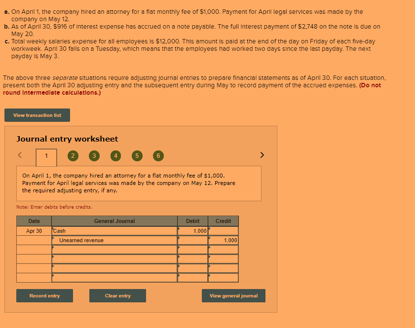 Solved A On April 1 The Company Hired An Attorney For A Chegg