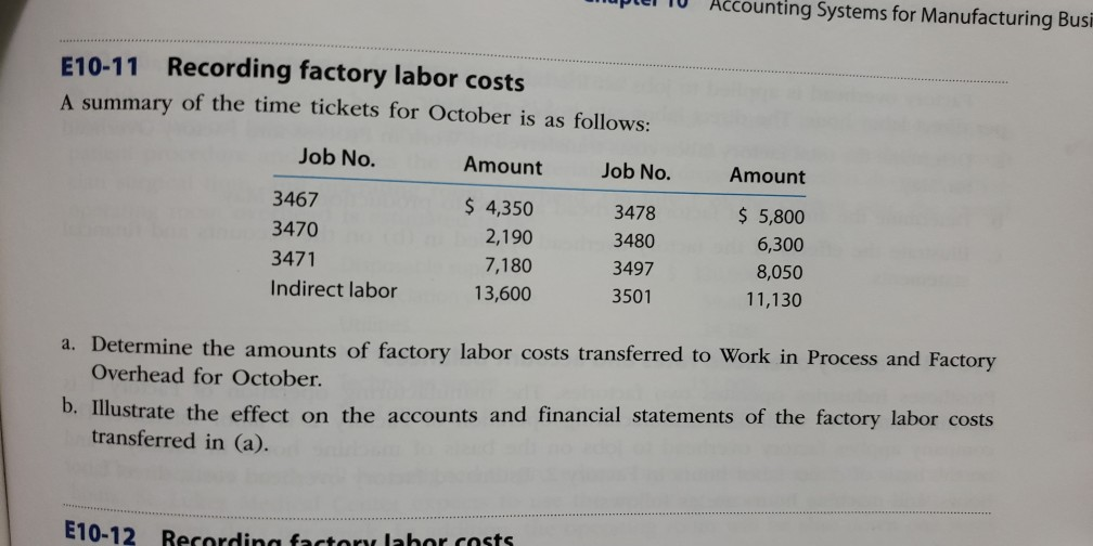 Solved Accounting Systems for Manufacturing Bus Recording | Chegg.com