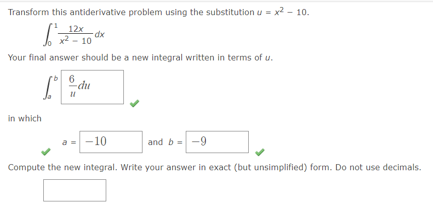Solved Transform this antiderivative problem using the | Chegg.com