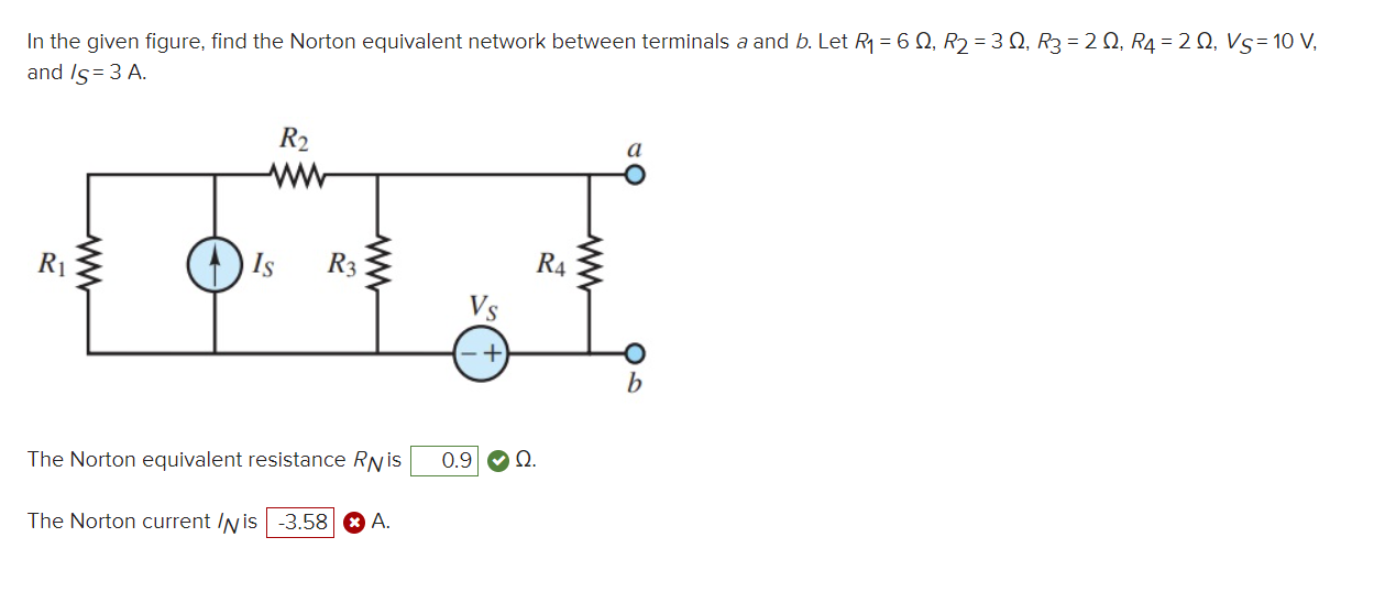 Solved In the given figure, find the Norton equivalent | Chegg.com