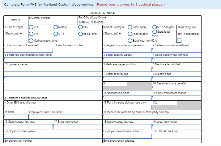 Appendix A Continuing Payroll Project: Wayland Custom | Chegg.com