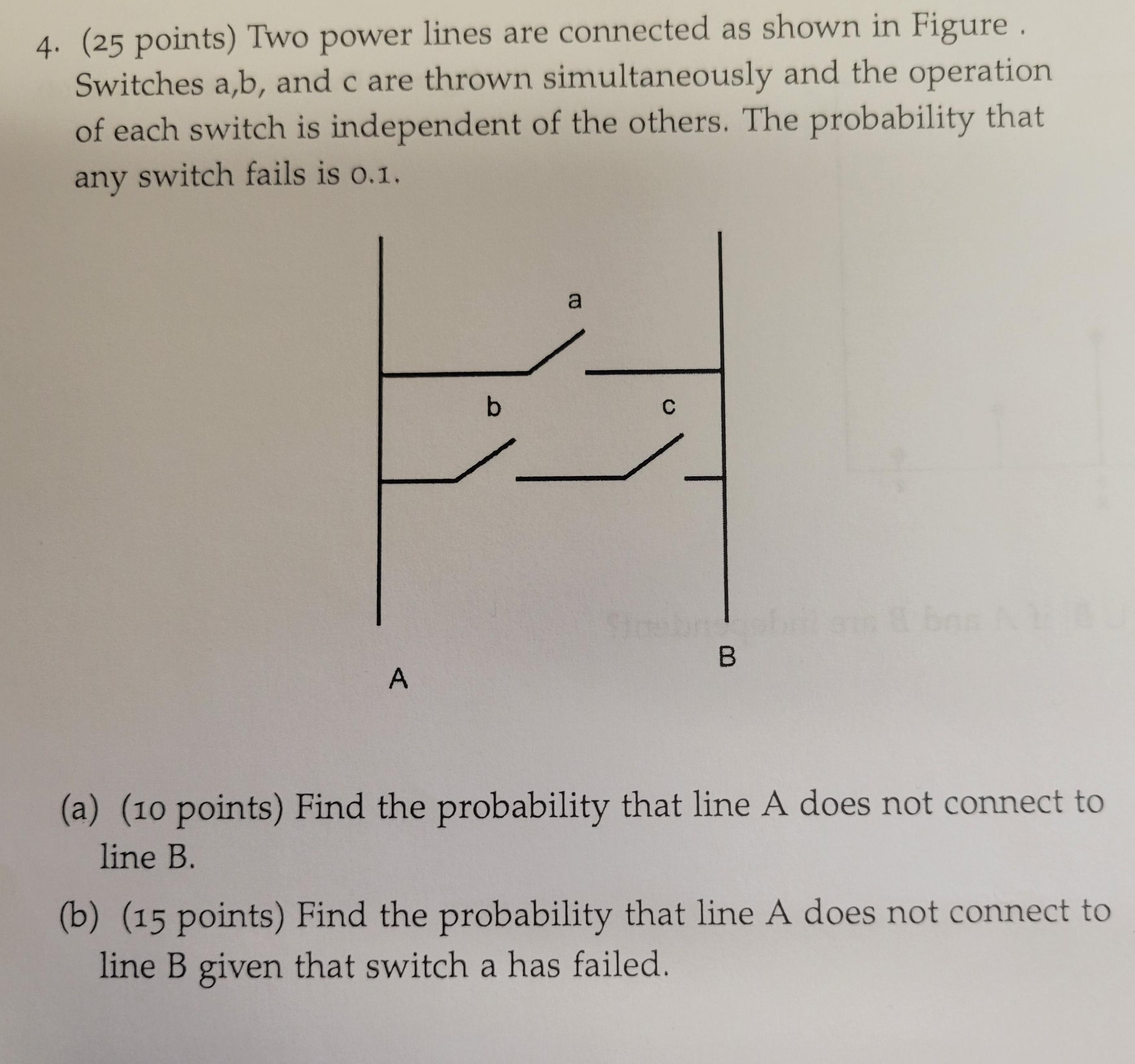 Solved 4. (25 points) Two power lines are connected as shown | Chegg.com
