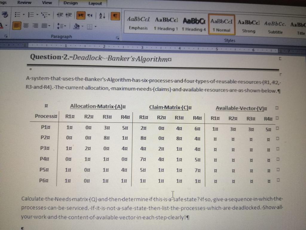 Solved ngs Review View Design Layout EEEEE 三三 Аавьссl | Chegg.com