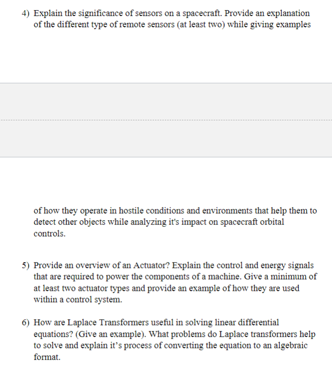 Solved 4) Explain the significance of sensors on a | Chegg.com