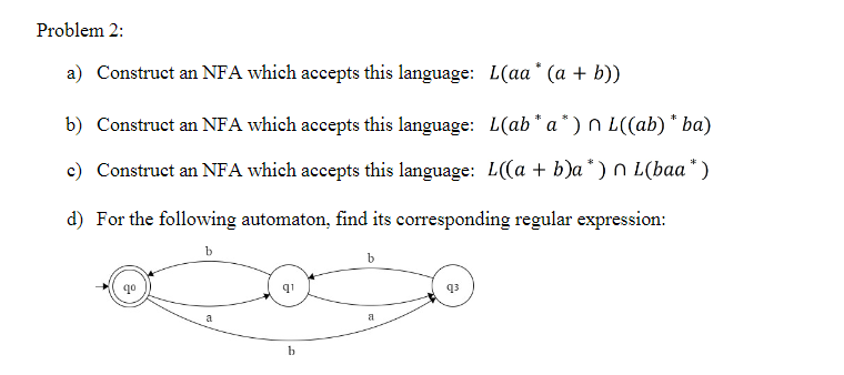 a) Construct an NFA which accepts this language: | Chegg.com