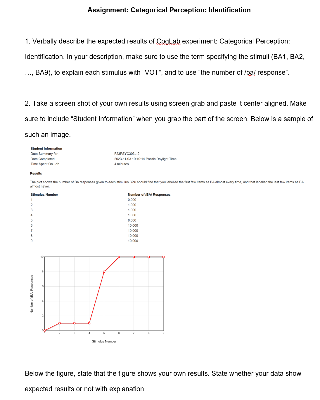 Solved Assignment: Categorical Perception: Identification 1. | Chegg.com