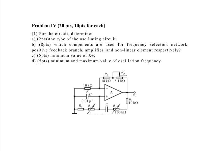 Solved Problem IV (20 pts, 10pts for each) (1) For the | Chegg.com