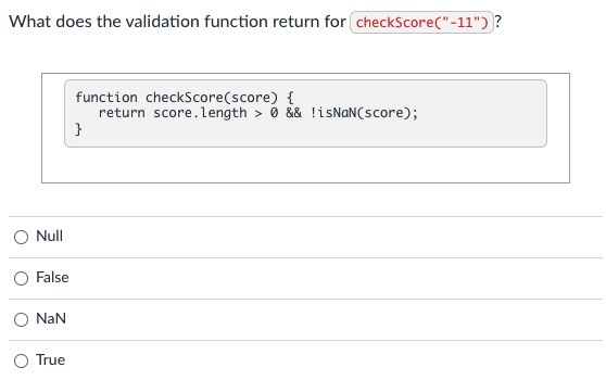 Solved What Does The Validation Function Return For