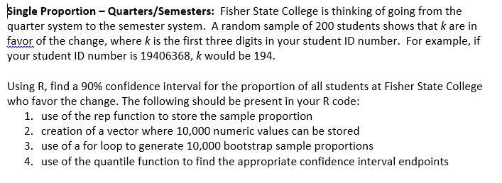 Solved Single Proportion - Quarters/Semesters: Fisher State | Chegg.com