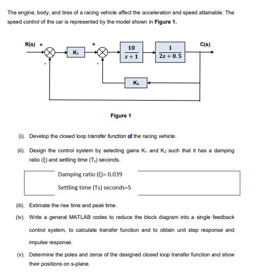 Solved The engine, body, and tires of a racing vehicle | Chegg.com