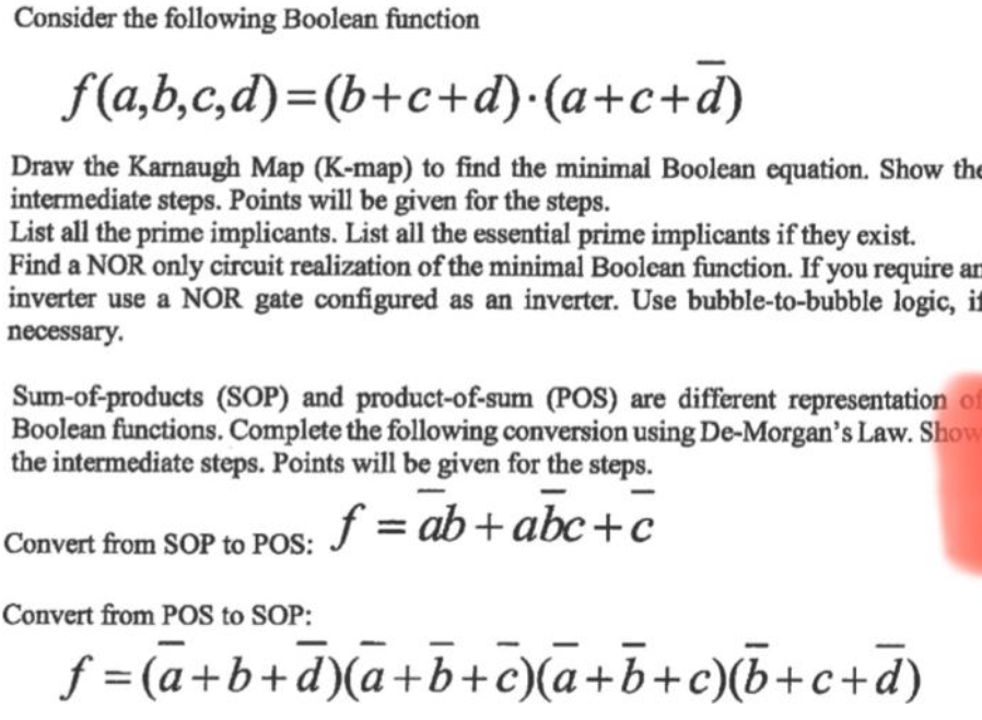 Solved Consider the following Boolean function | Chegg.com