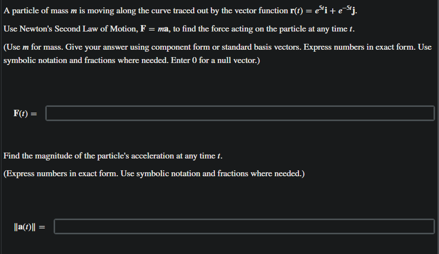 Solved A particle of mass m is moving along the curve traced | Chegg.com