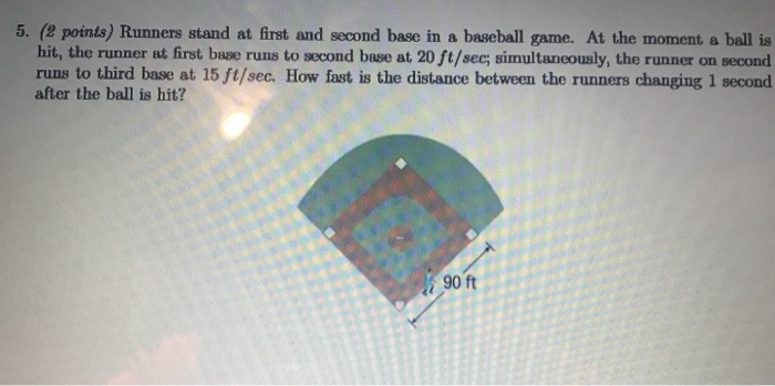 Solved 5. (e points) Runners stand at first and second base | Chegg.com