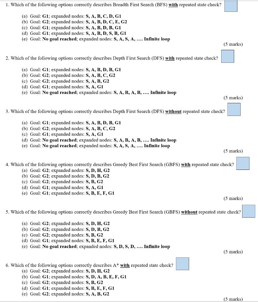 Solved Consider the search space below, where S is the | Chegg.com