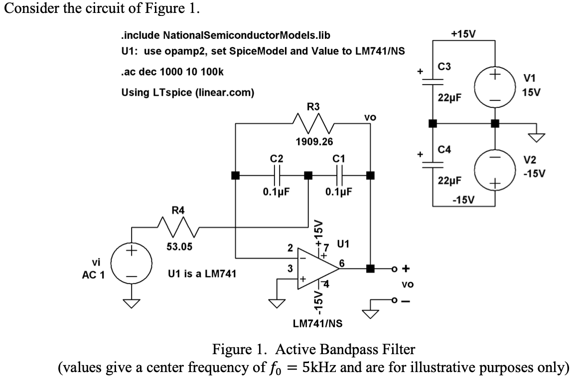 Solved LAB 3: Active Bandpass Filter Design | Chegg.com