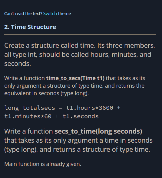 Solved Can't read the text? Switch theme 2. Time Structure | Chegg.com