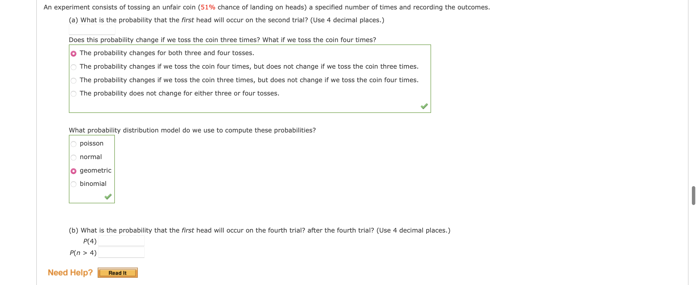 Solved An experiment consists of tossing an unfair coin | Chegg.com