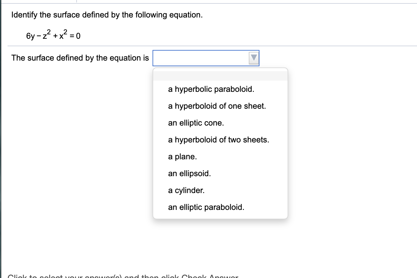 Solved Identify the surface defined by the following | Chegg.com